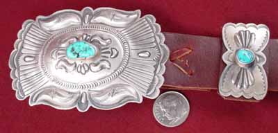 Turquoise Butterfly Concho Belt - Ugly Otter Trading Post