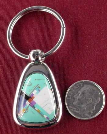 Zuni Inlay Turquoise Key Chain - Ugly Otter Trading Post